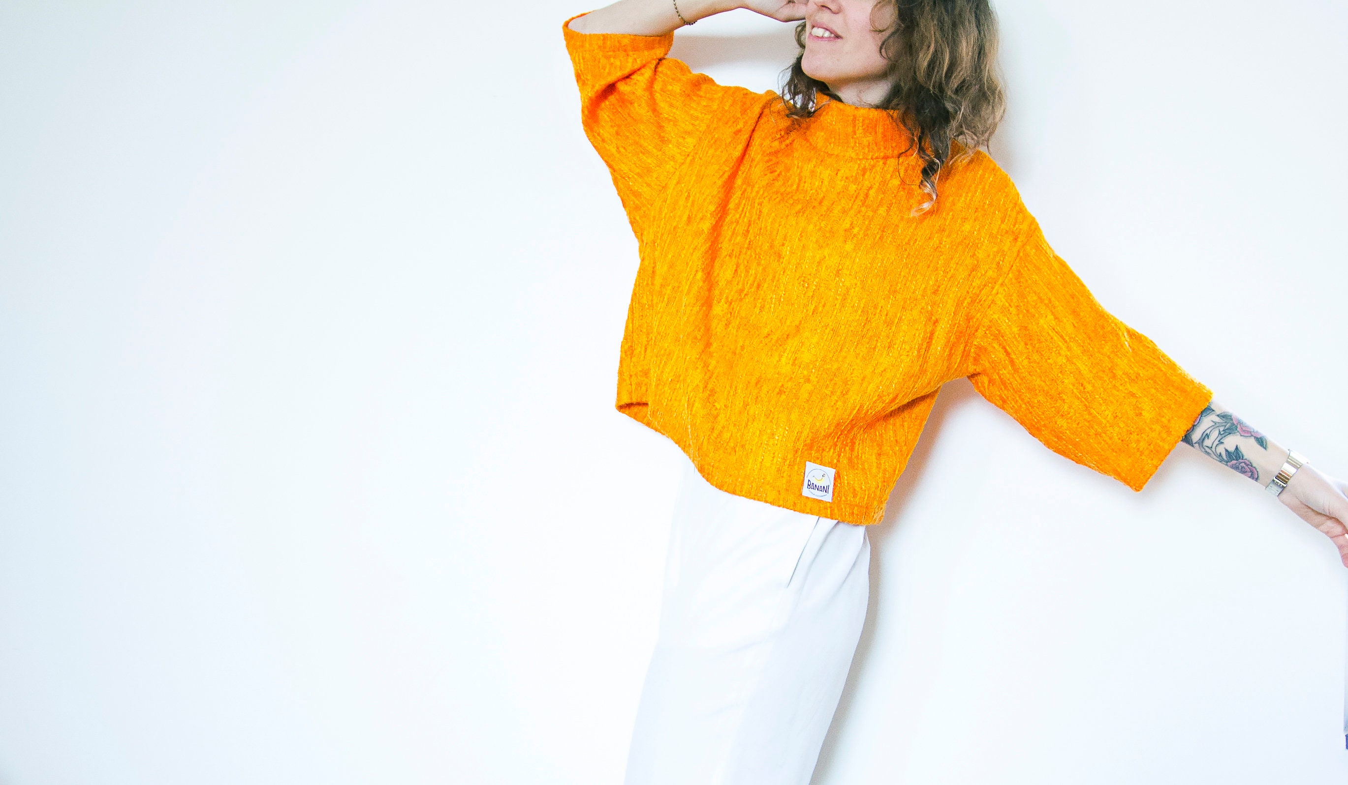 Banani Fashion Orange Orange Polo Top Cozy Vivid Shirt Vintage Style ...