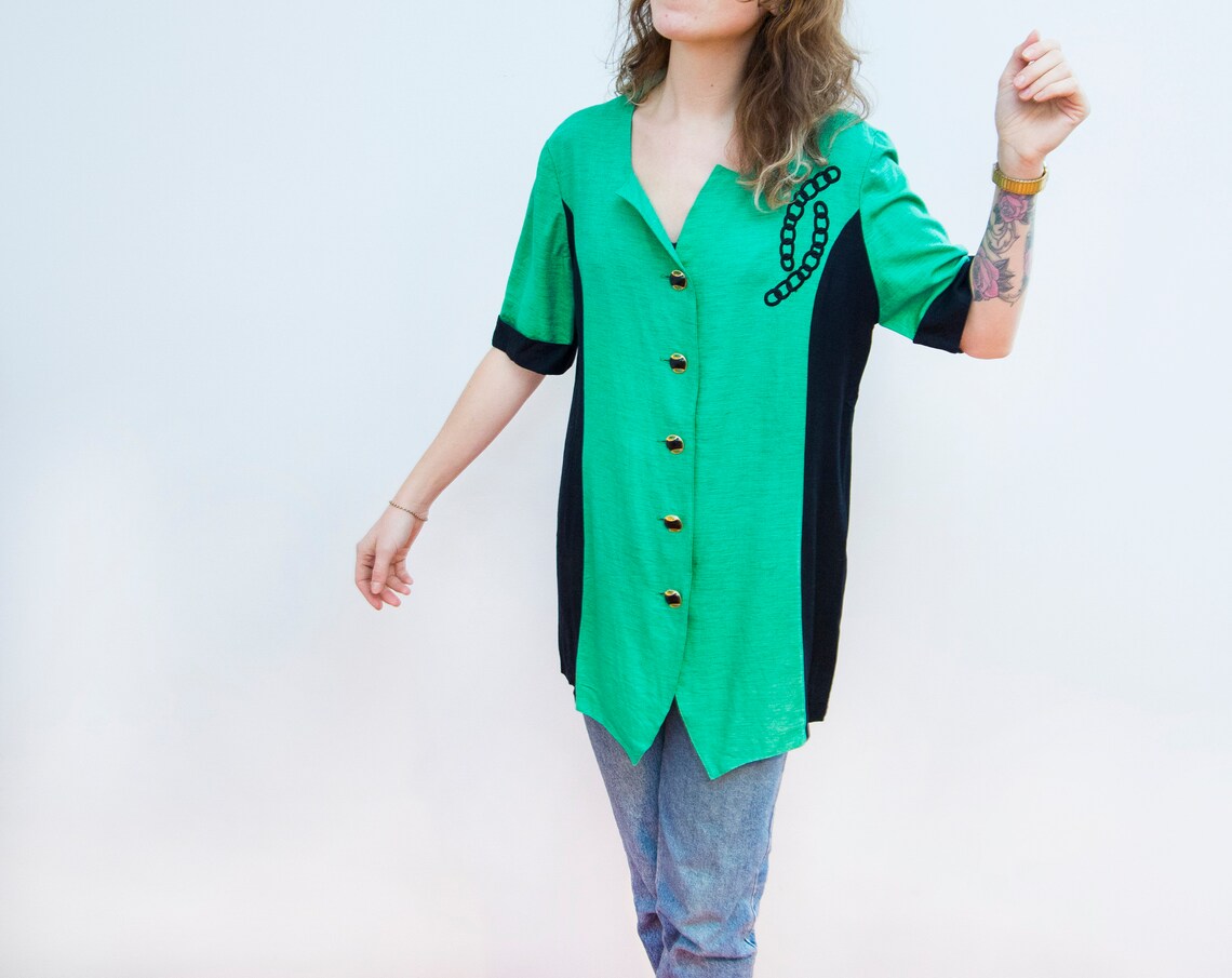 Early 90s Hip Hop Top Funky Fresh Retro Street Blouse Fashion Etsy