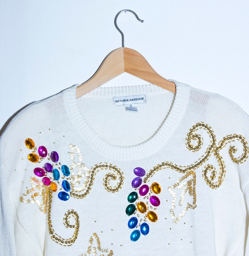 80s Stone Glamour Bling Bling Pimp Glittery Knitted Shirt Evening ...