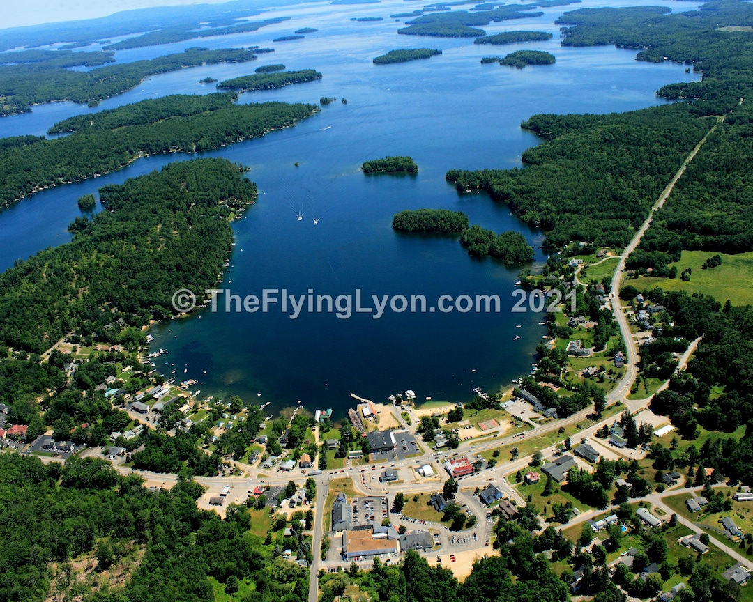 Center Harbor, Lake Winnipesaukee NH 16" X 20" Frameable Aerial ...