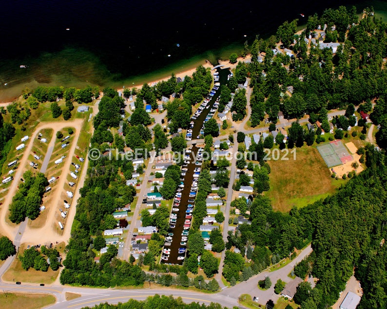 Gilford, Lake Shore Park Lake Winnipesaukee NH 16 X 20 Frameable Aerial ...