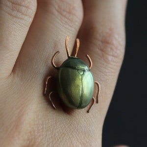 The Gold Bug Pin Polymer Clay Pin Miniature Insect Brooch Scarabaeus ...