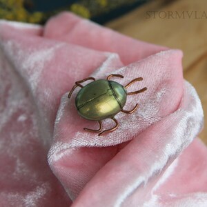 The Gold Bug Pin Polymer Clay Pin Miniature Insect Brooch Scarabaeus ...