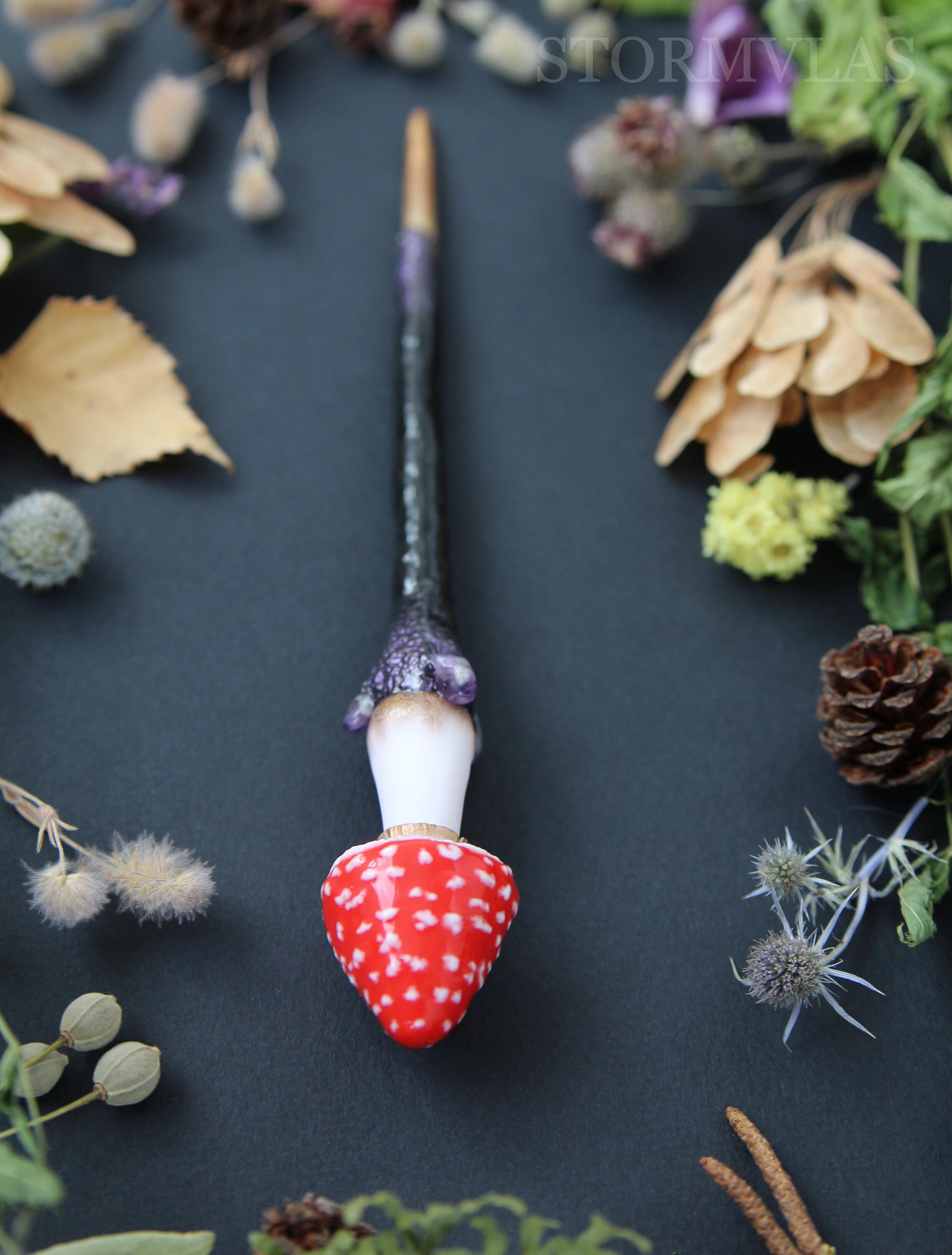 Mushroom Hair Pin Amanita Stick Cosplay Decor Wizard Staff - Etsy
