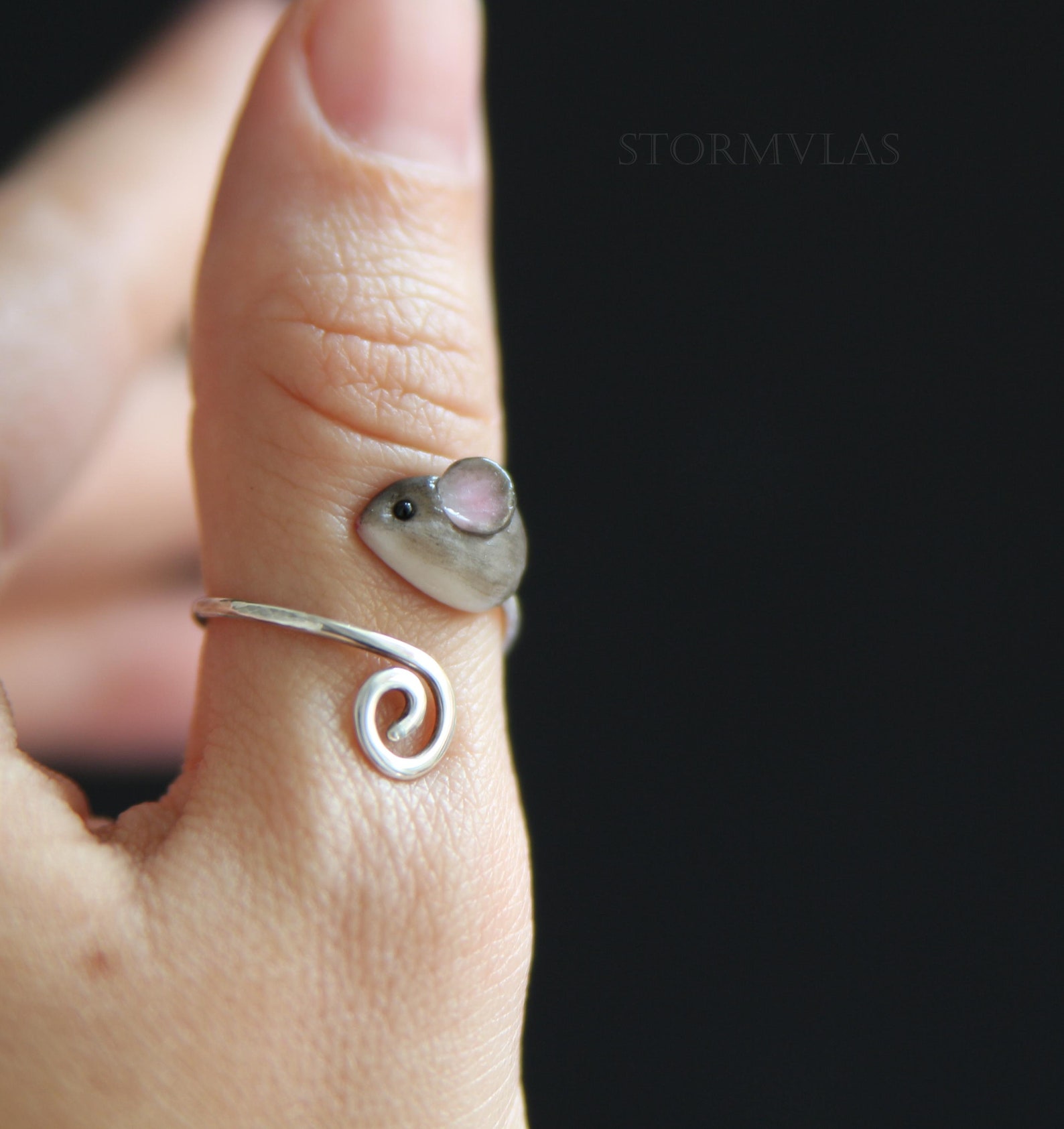 Adjustable Mouse Ring Totem Ring Mouse Mice Animal Lover Jewelry Open ...