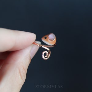 Adjustable Mouse Ring Totem Ring Mouse Mice Animal Lover Jewelry Open ...