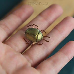 The Gold Bug Pin Polymer Clay Pin Miniature Insect Brooch Scarabaeus ...