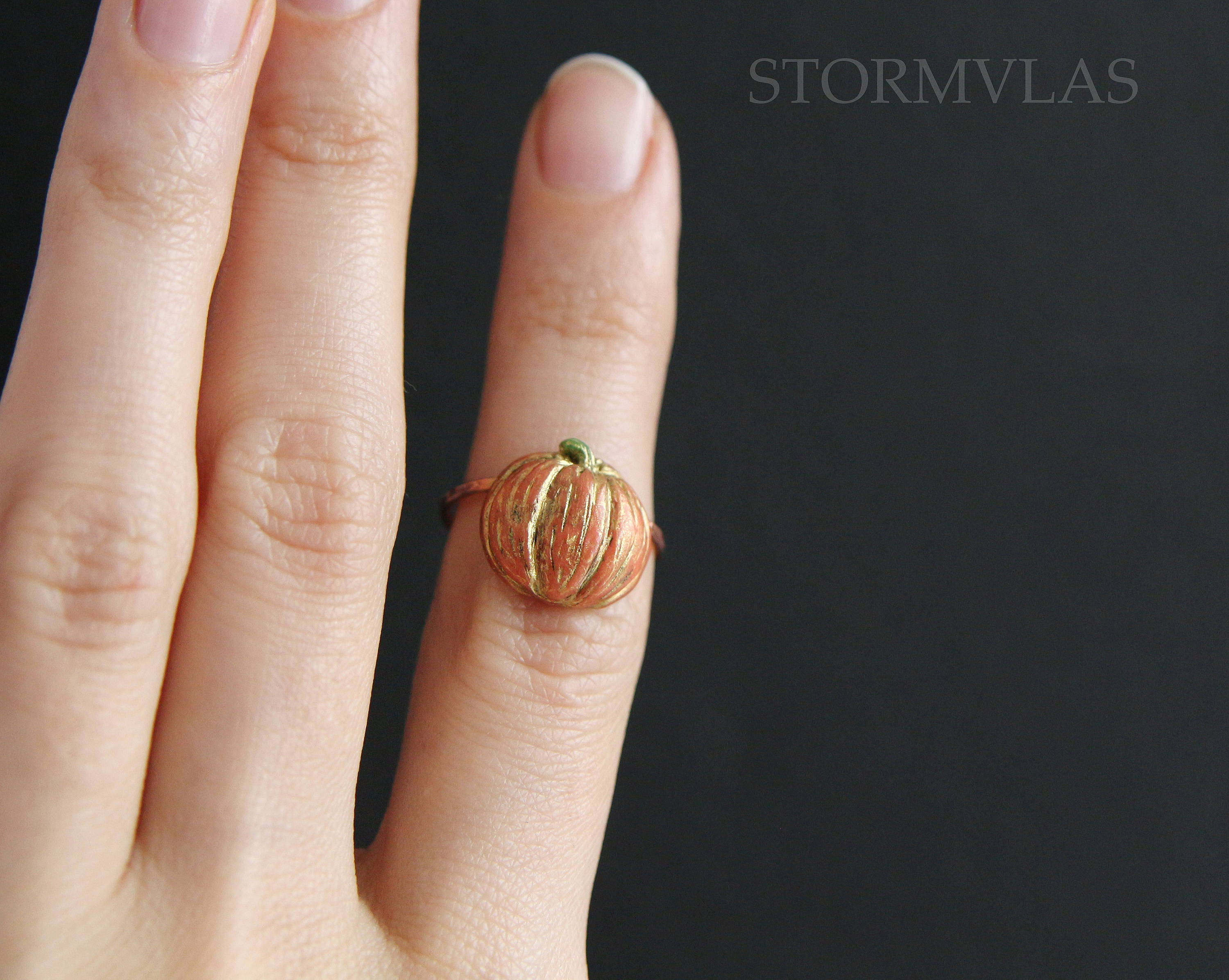 Halloween Jewelry Pumpkin Ring Halloween Ring Orange Autumn Fall ...