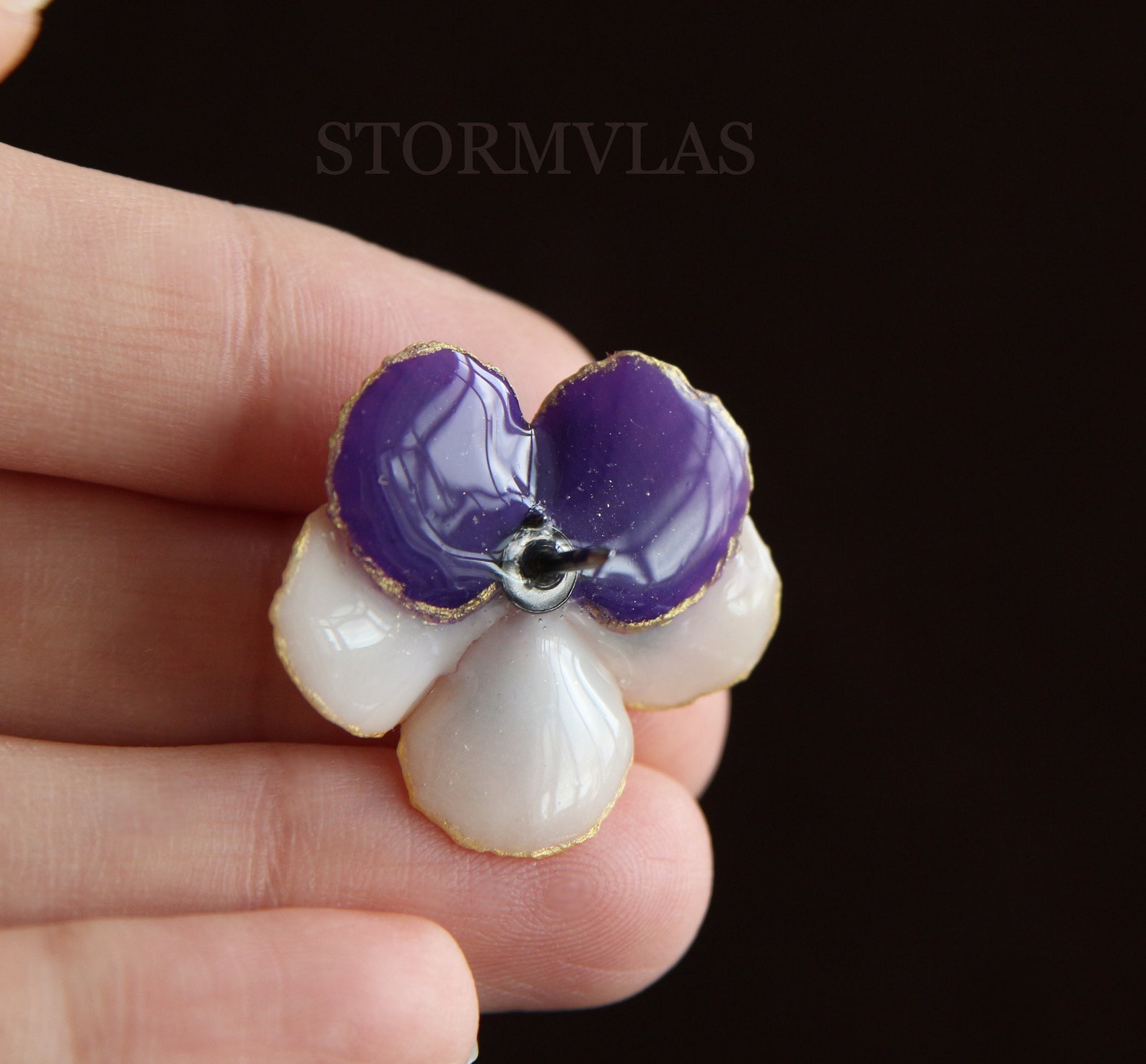 Violet Pin Purple Violet Pin Floral Brooch Purple Flower Pin - Etsy