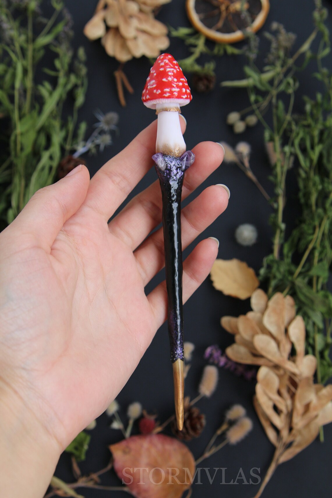 Mushroom Hair Pin Amanita Stick Cosplay Decor Wizard Staff Magical ...