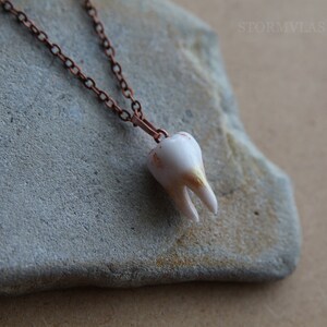 Realistic Molar Pendant Tooth Fang Necklace Polymer Clay Hand Sculpted ...