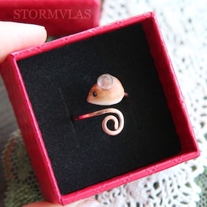 Adjustable Mouse Ring Totem Ring Mouse Mice Animal Lover Jewelry Open ...