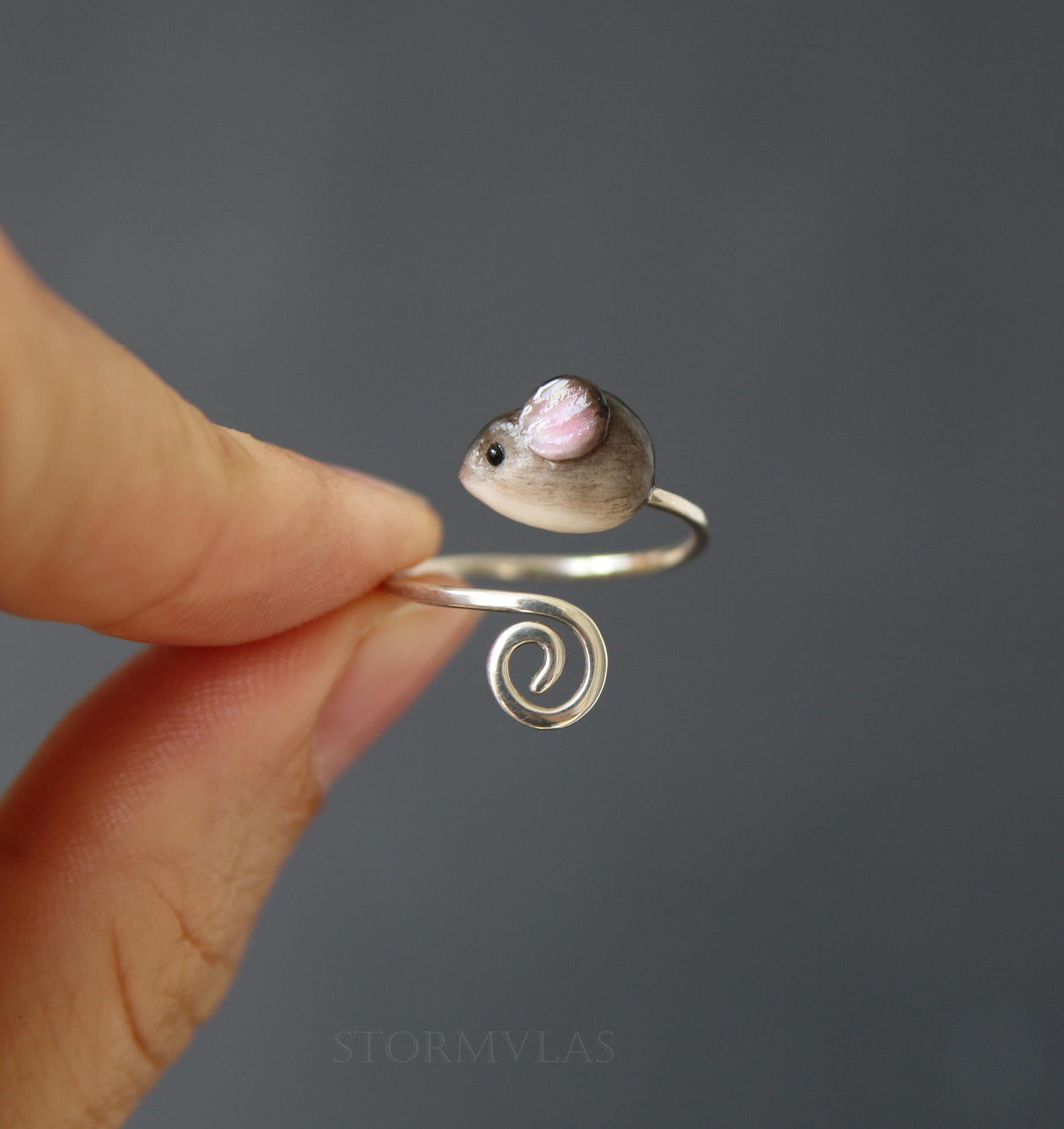Adjustable Mouse Ring Totem Ring Mouse Mice Animal Lover Jewelry Open ...