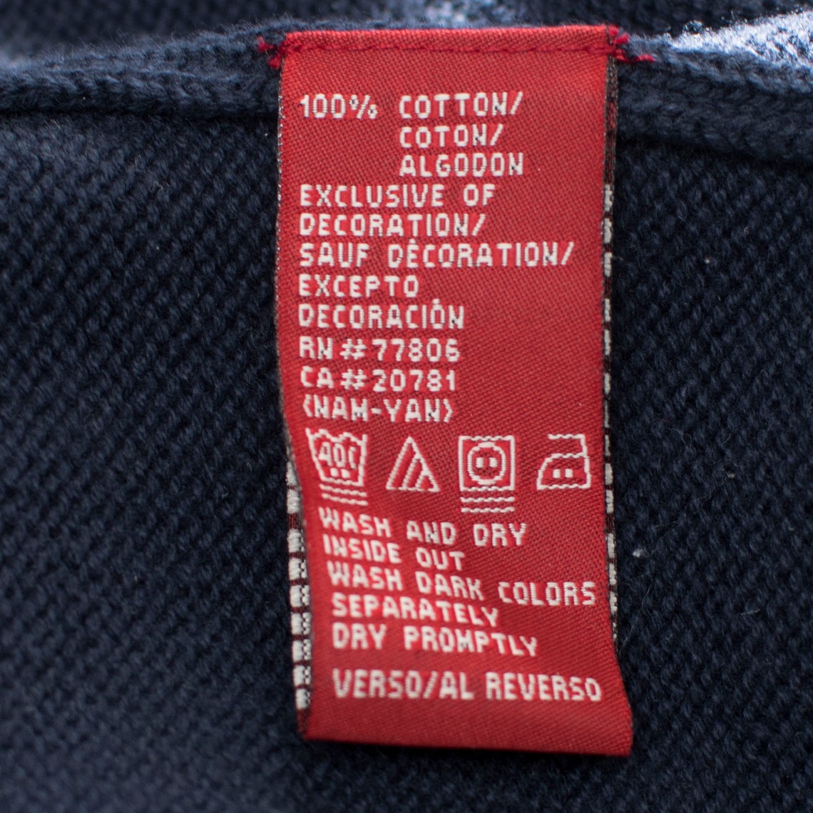 Navy Tommy Hilfiger Vintage Men's Sweater Size 2XL XXL Flag Chest Logo Cotton 1990s Pullover ...