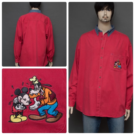 Mickey Mouse & Goofy Disney Catalog Red Size X-LARGE - Etsy