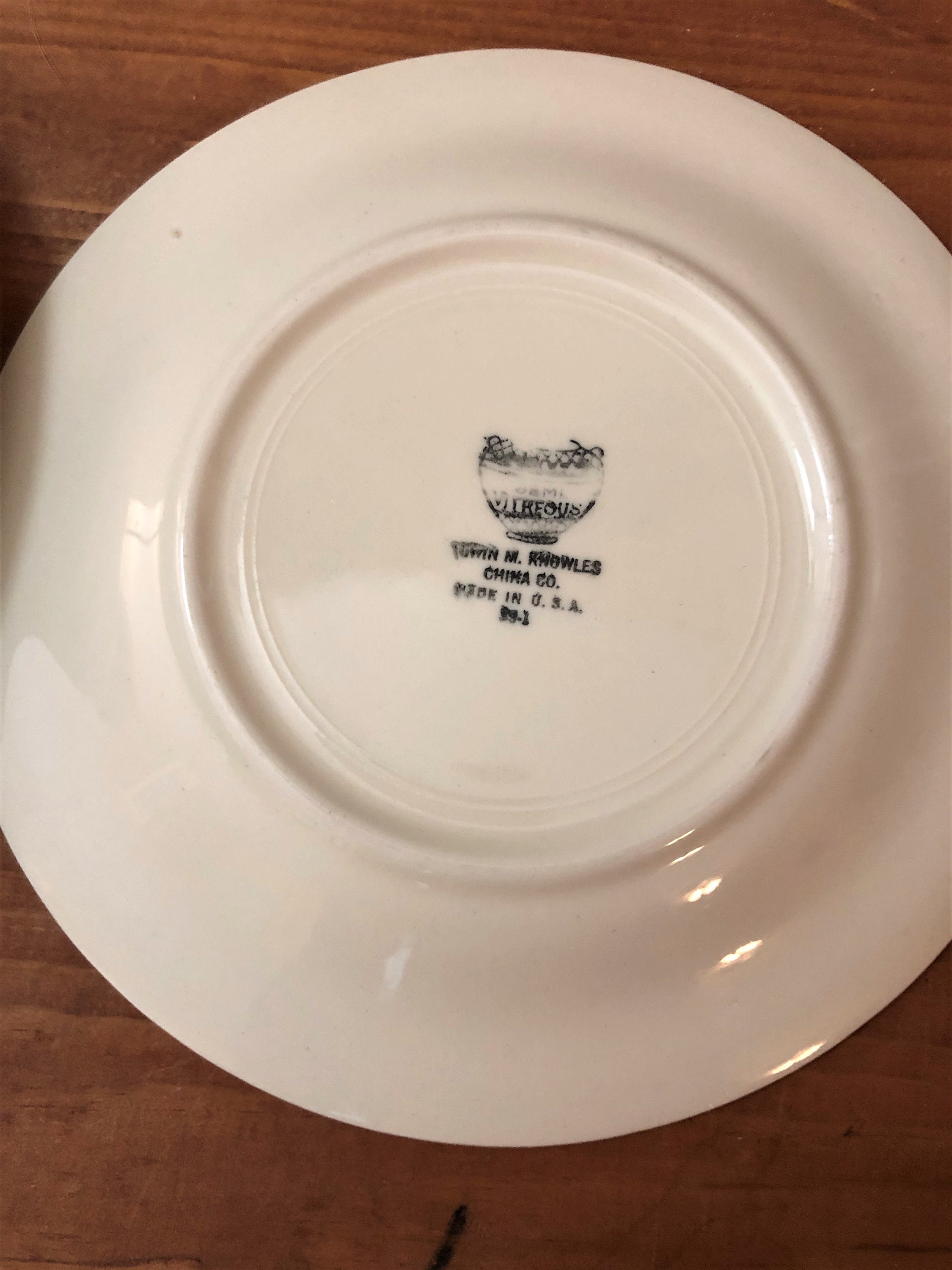 Set of 3 EDWIN KNOWLES China Plates Semi VITREOUS 1950s Dessert, Fruit ...