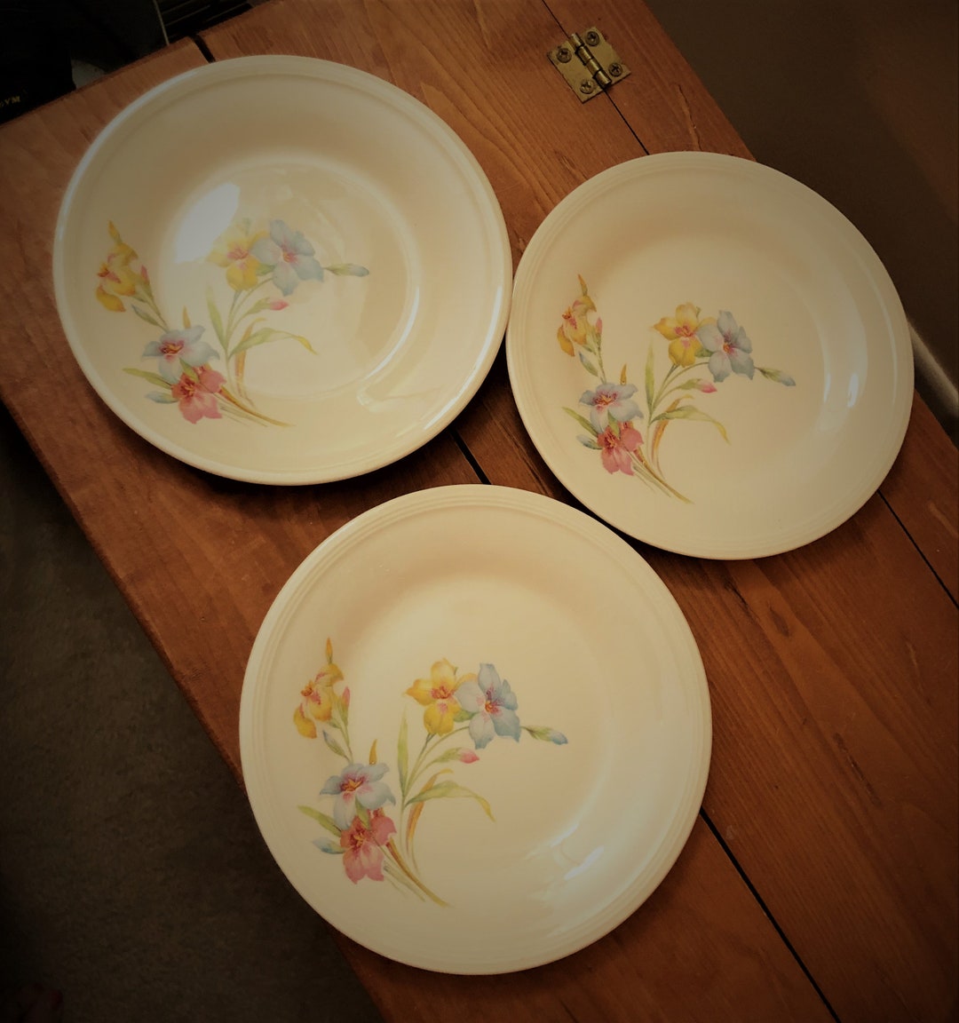 Set of 3 EDWIN KNOWLES China Plates ~*~ Semi VITREOUS ~*~ 1950s ...