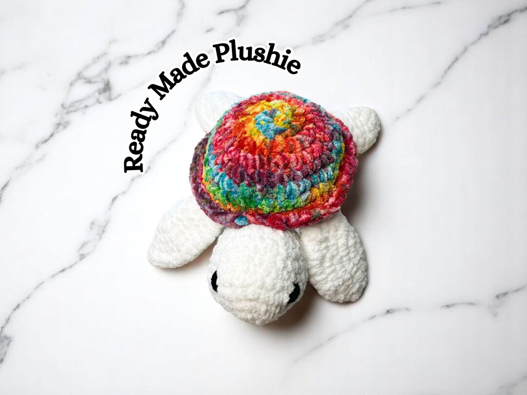 Handmade Rainbow Turtle Plushie, Colorful Stuffed Animal Toy, Turtle ...