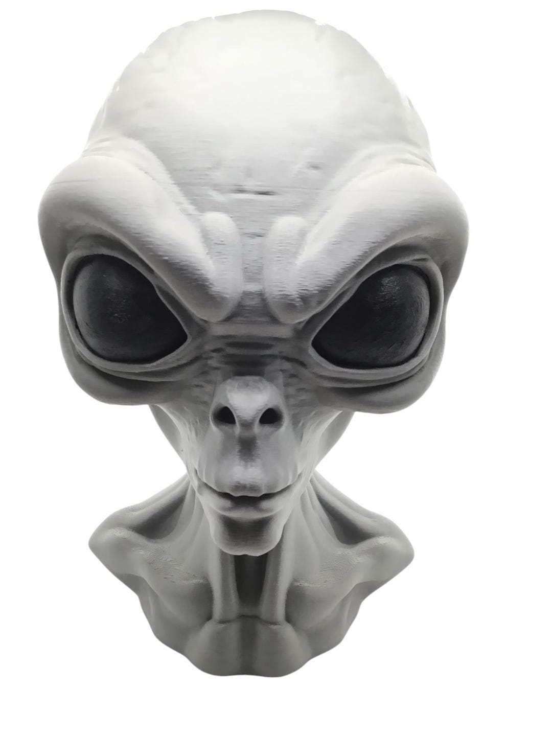 Large Alien Bust Sculpture 12.5" Detailed Grey Martian Head Sci-fi ...