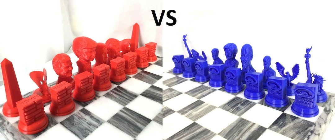 Political Chess Chess Set - Democrats Vs Republicans - President, MAGA ...