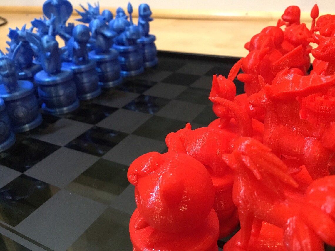 Pokemon Chess Set Fan Art Squirtle Pikachu Mew Charmander - Etsy