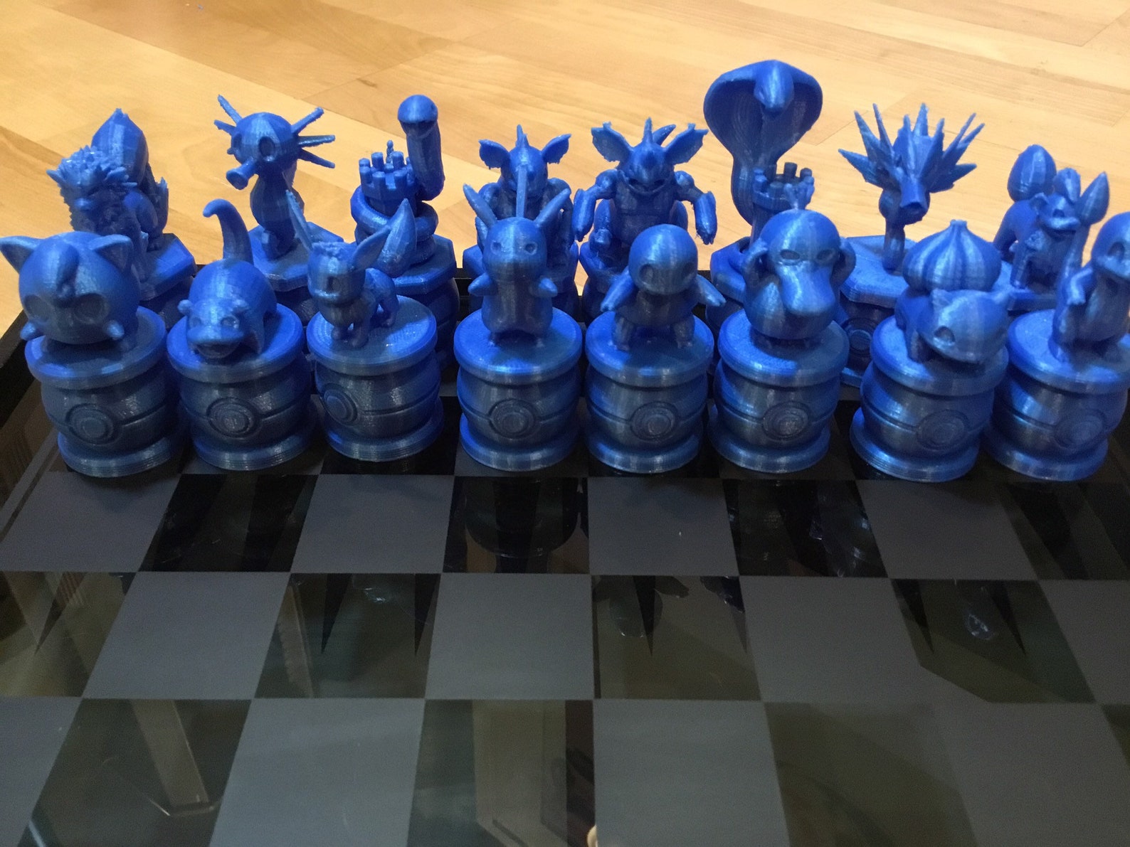 Pokemon Chess Set Fan Art Squirtle, Pikachu, Mew, Charmander, Pokeball ...