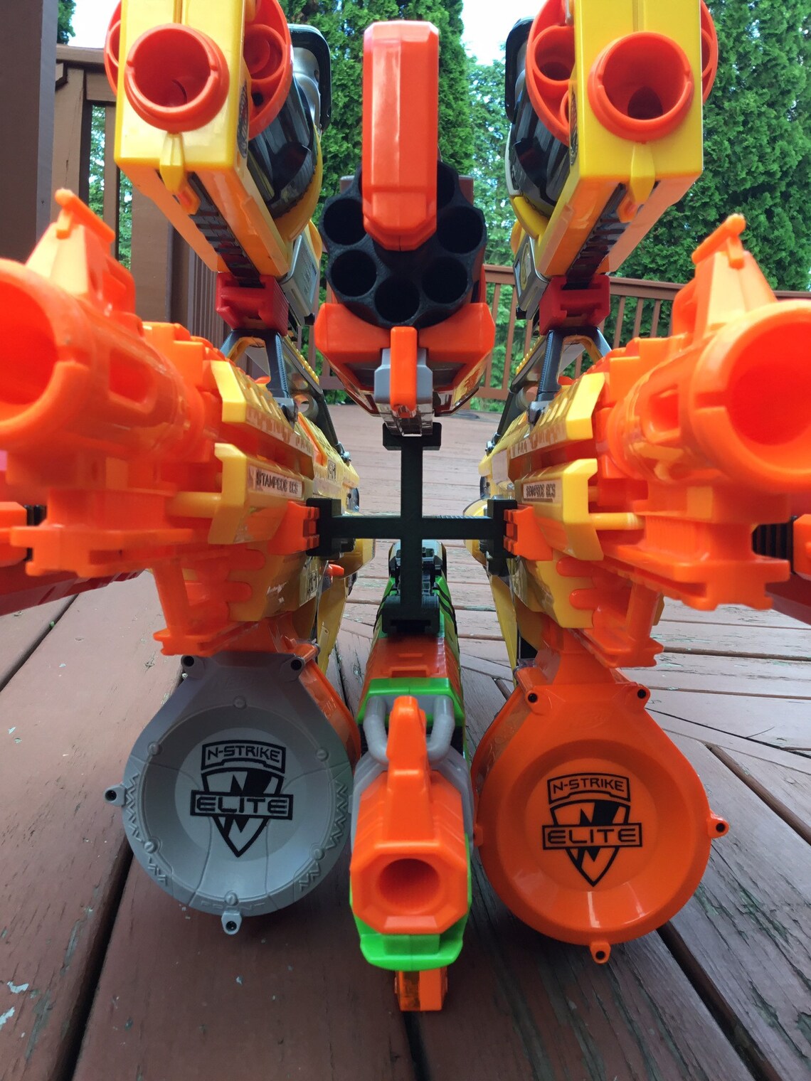 Nerf Compatible SSWI QUAD Tactical Rail Connector Joiner 4 Guns Side by ...