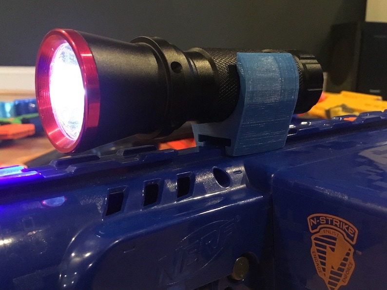 Nerf Compatible Flashlight Rail Mount Unit and LED Flash Light - Etsy
