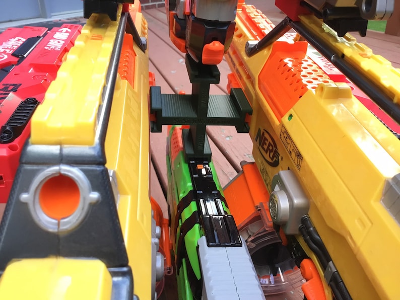 Nerf Compatible SSWI QUAD Tactical Rail Connector Joiner 4 Guns Side by ...