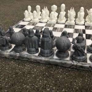 Star Wars (FAN ART) Chess Set Luke, Han, Darth Wader, Obi-wan, Leia ...