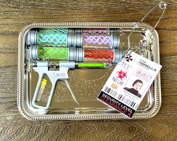 Resident Evil Metal Syringe T-virus Antidotes Tray ID Clamp - Etsy