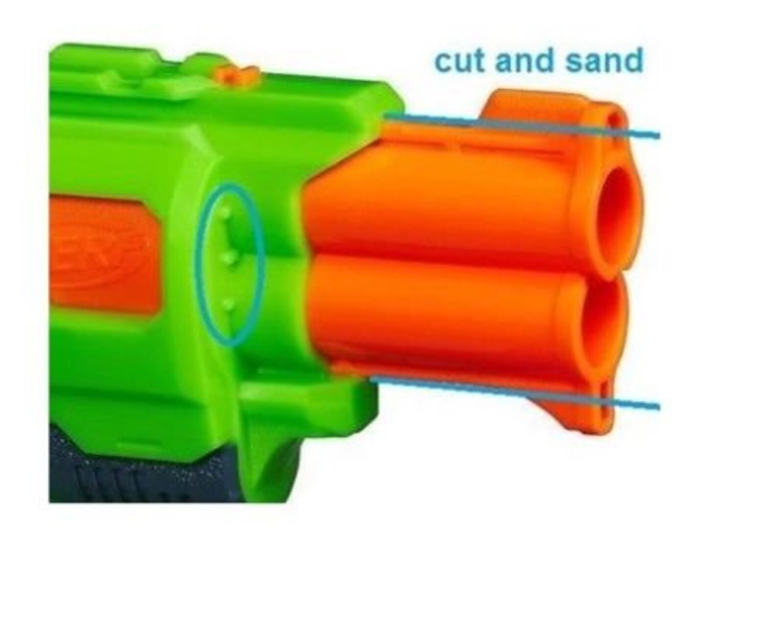 SSWI Modded Nerf Doublestrike BIG BOY Tactical Barrel - Double Strike ...