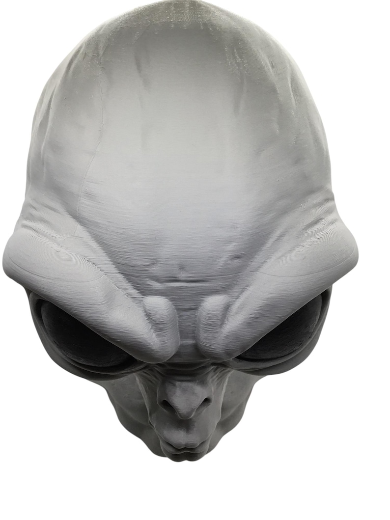 Large Alien Bust Sculpture 12.5" Detailed Grey Martian Head Sci-fi ...