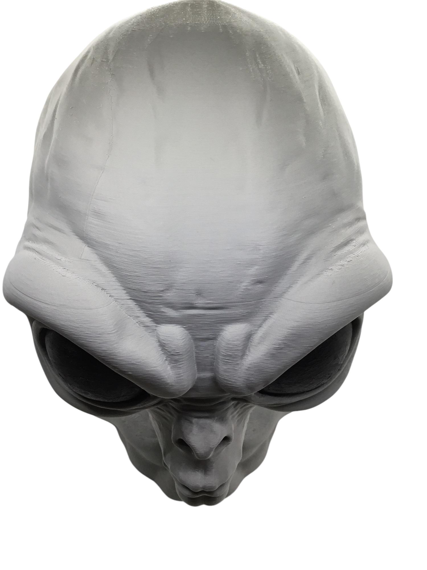 Large Alien Bust Sculpture 12.5" Detailed Grey Martian Head Sci-fi ...