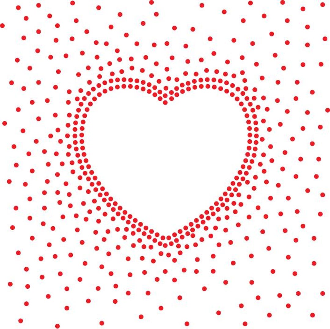 Scatter Heart Rhinestone Template 10" X 10" - Etsy