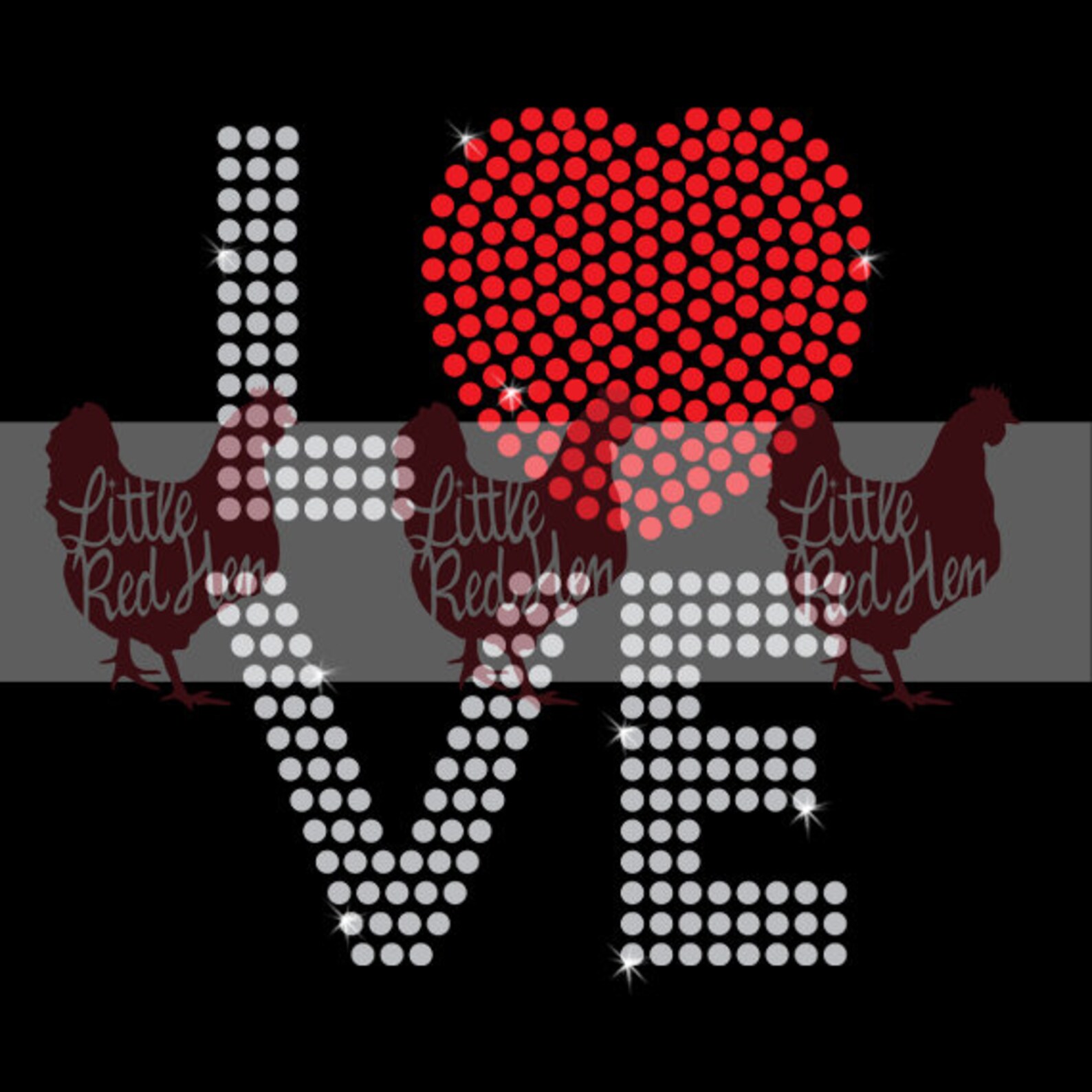 LOVE Rhinestone Template - Etsy