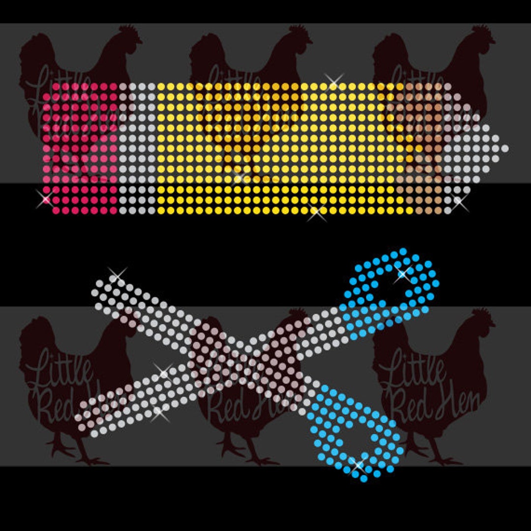 Pencil and Scissors Rhinestone Pattern - Etsy