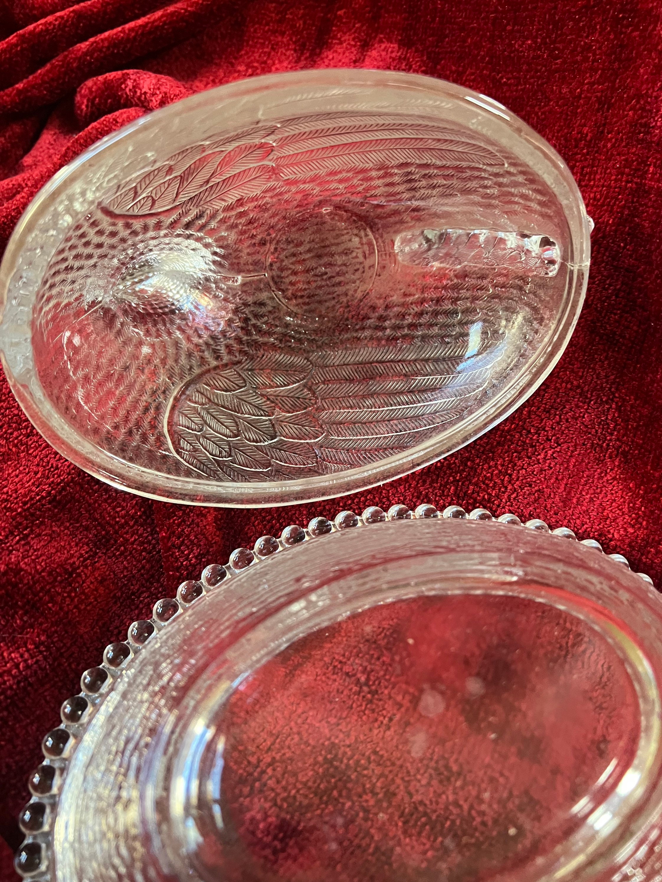 Vintage Clear Glass Chicken Nesting Covered Dish - Etsy