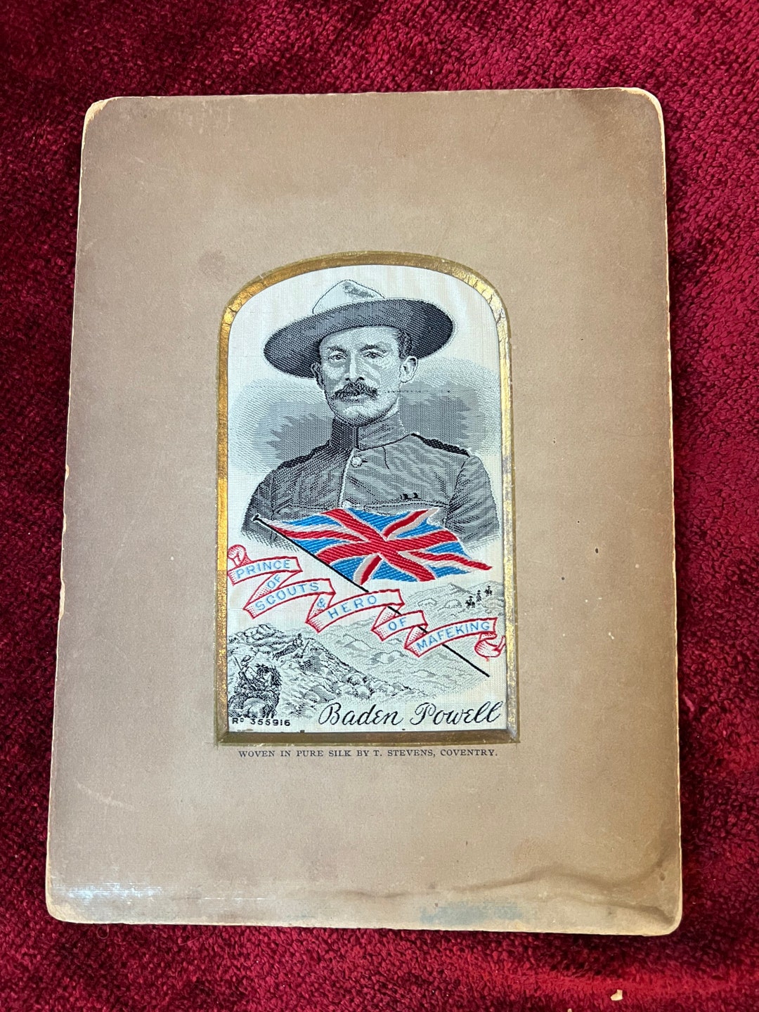 Woven Silk Postcard: Baden Powell, Boy Scouts Founder - Stevengraph - Etsy