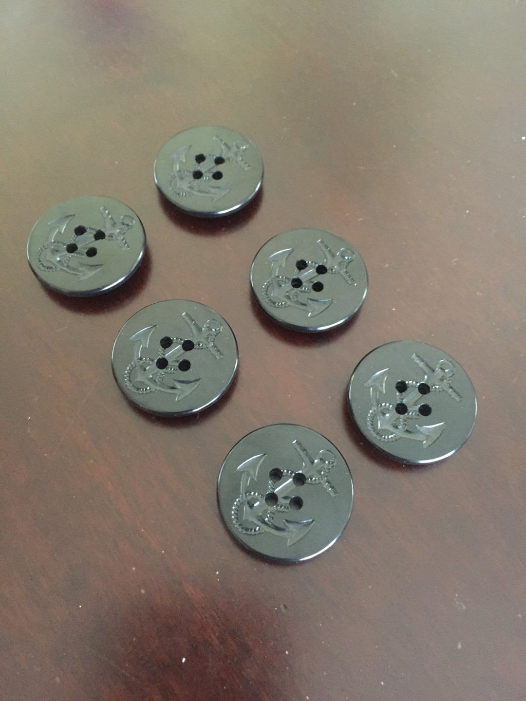 Navy Pea Coat Buttons Set of 6 Black Buttons - Etsy