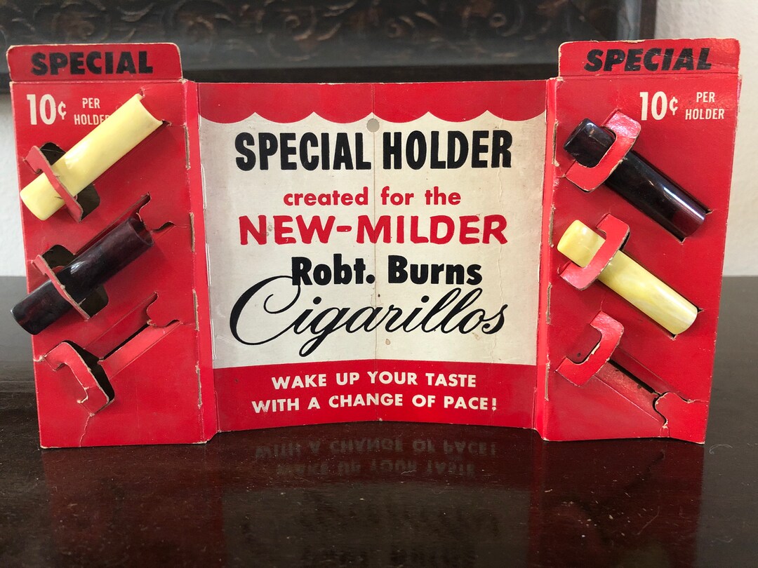 Robert Burns Vintage Cigarillo Display Card & Four Holders - Etsy