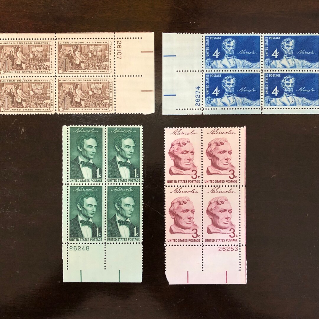 1958 Abraham Lincoln Stamps: Four Uncanceled Sets - Etsy