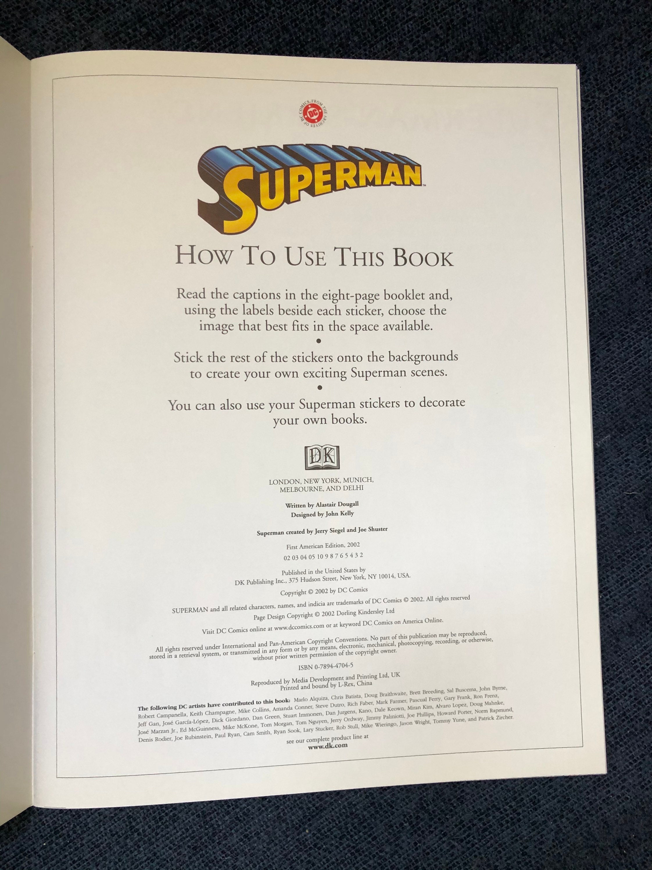 The Ultimate DC Comics SUPERMAN Sticker Book by DK - Etsy