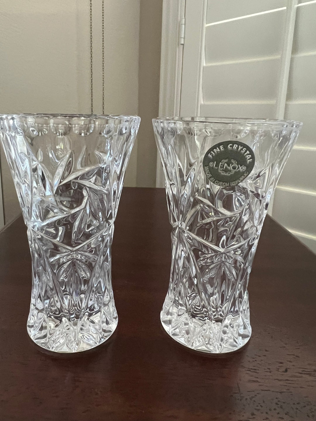 A Pair of Lenox Crystal Star Vases 4 Inches Tall - Etsy