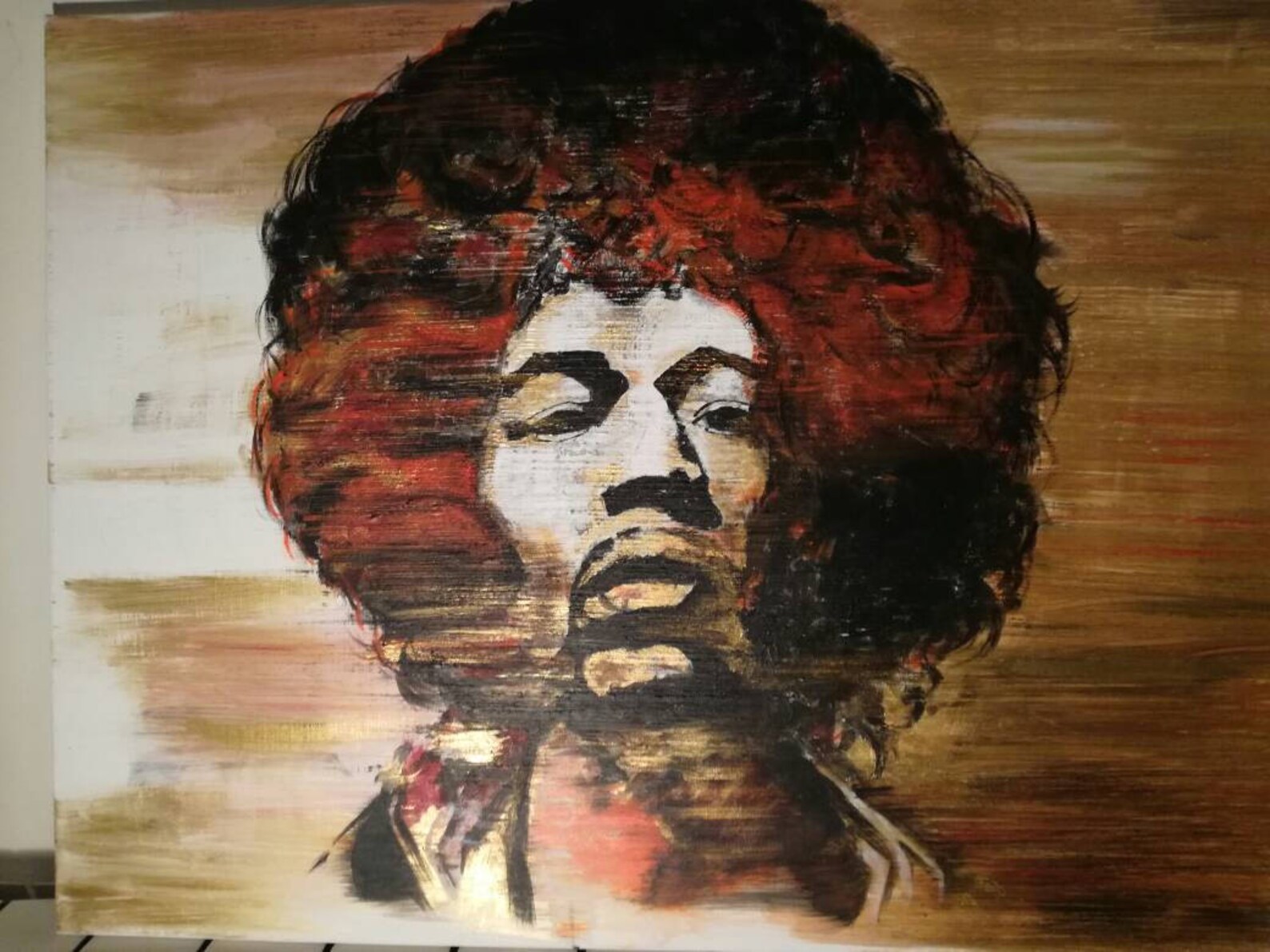 Jimi Hendrix, Original, Gold Red and Orange, Guitarist, Rock and Roll ...