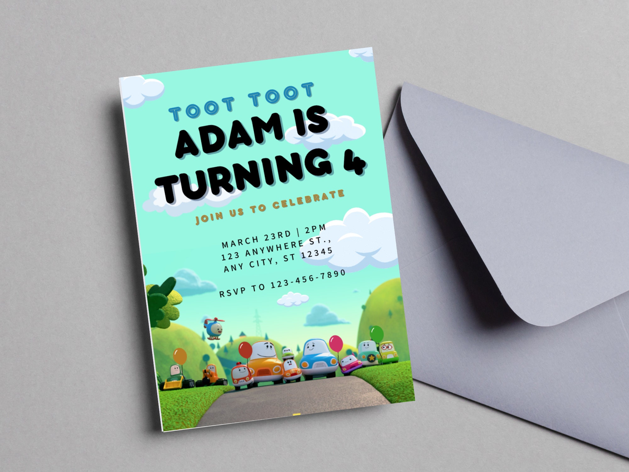 Go Go Cory Carson Birthday Invitation, Kids Birthday Invite, Editable ...
