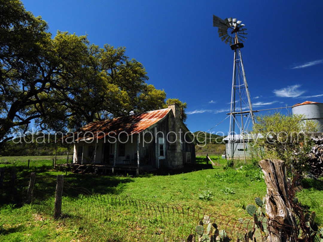 Photograph of Windmill and Old House - Etsy