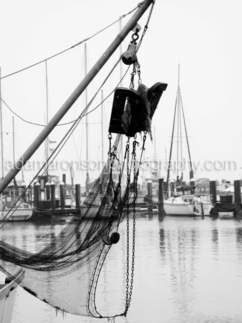 Photograph of Trawling Rig in Black and White in Rockport, Tx - Etsy