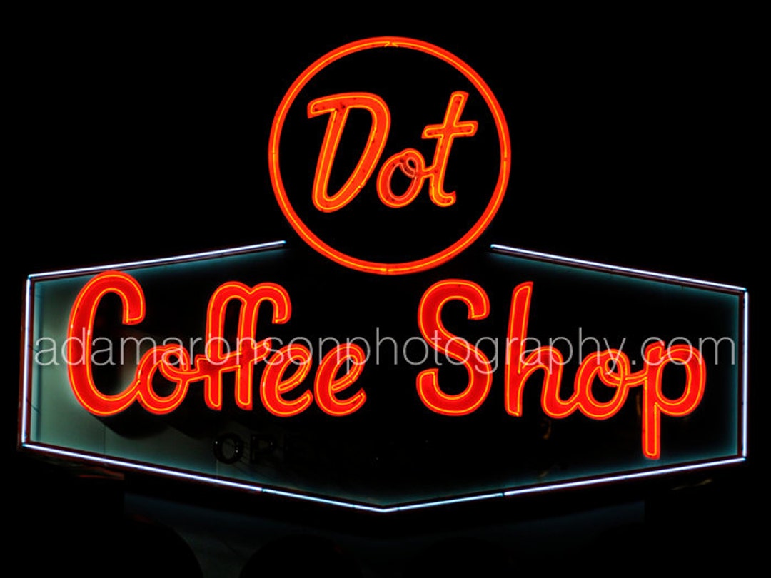 Photograph of Dot Coffee Shop Sign in Houston, Texas. One of the Famous ...