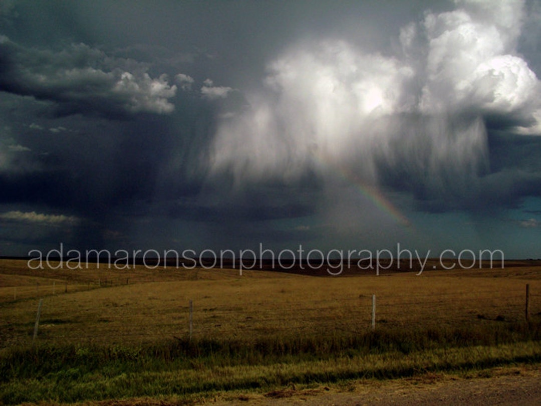 Photograph of Rainbow on the Kansas Country Side - Etsy